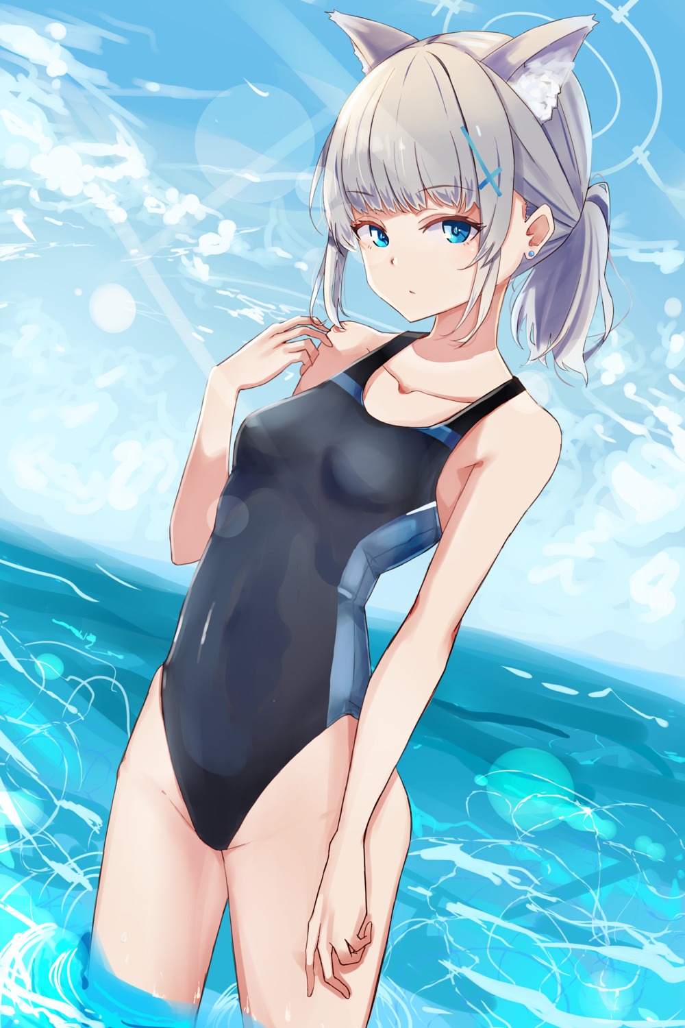 tokoi blue archive sunaookami shiroko animal ears halo nekomimi swimsuits wet | #998030 | yande.re